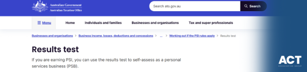 PSI Results Test Checklist Guide - ACT Bookkeeping
